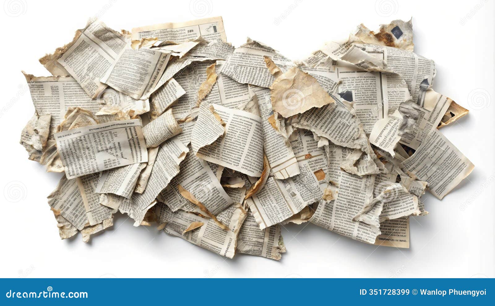 Newspaper Cut Pieces. Torn Paper With Typography. Print Edition Shreds ...