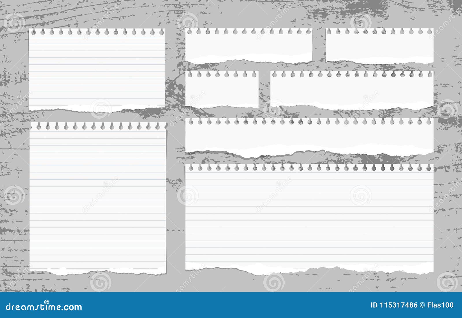 Torn Note, Notebook Lined Paper Strips are on Gray Wooden Board or ...