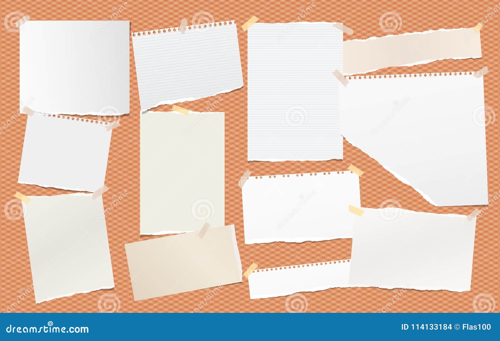 Torn Note, Notebook Paper Pieces for Text Stuck on Orange Square ... Torn Note, Notebook Paper Pieces for Text Stuck on Orange Square ...