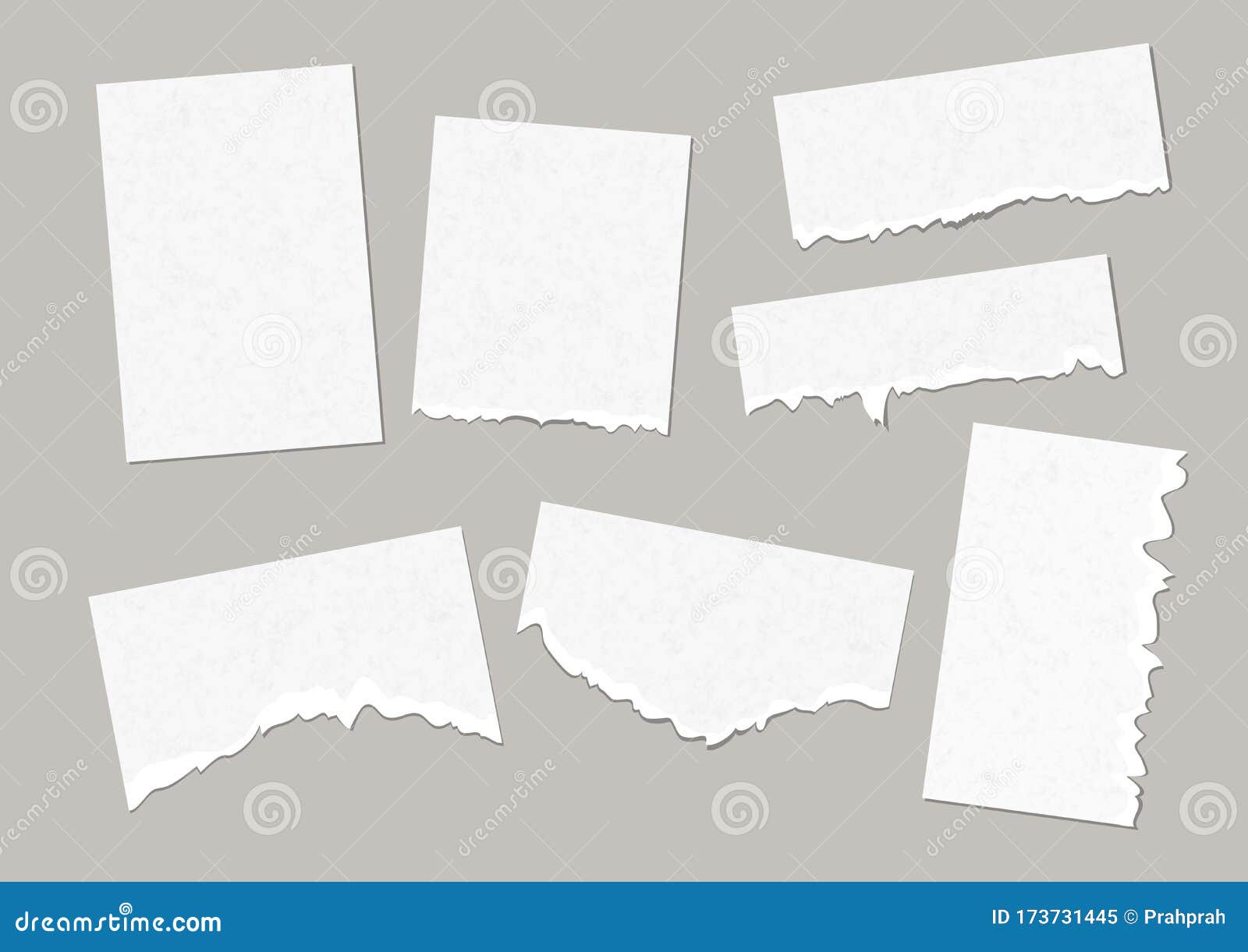 Torn Note or Notebook Textured Paper on Grey Stock Vector ...