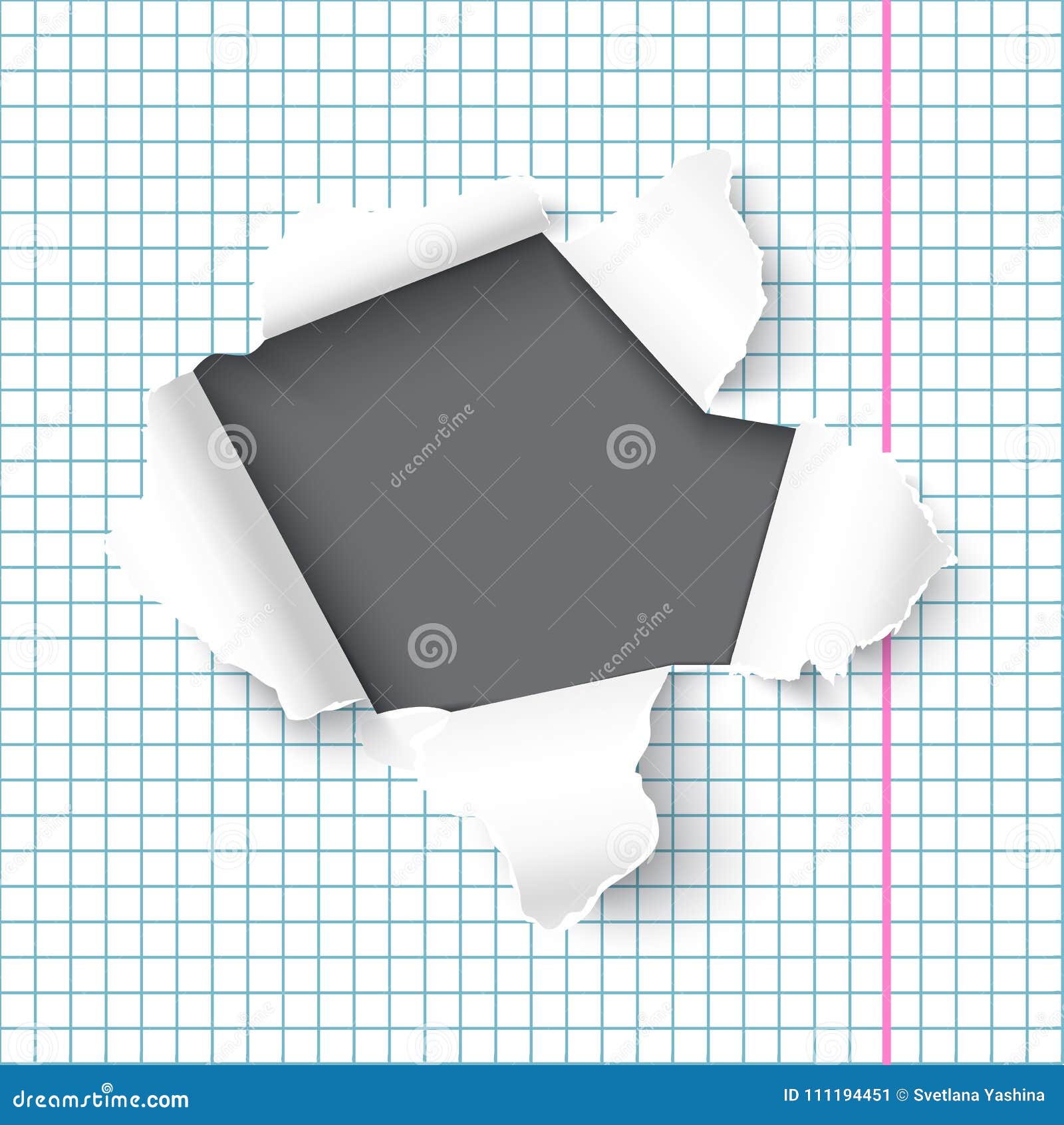 Torn Notebook Paper Pieces Realistic Vector Stock Vector - Illustration ...