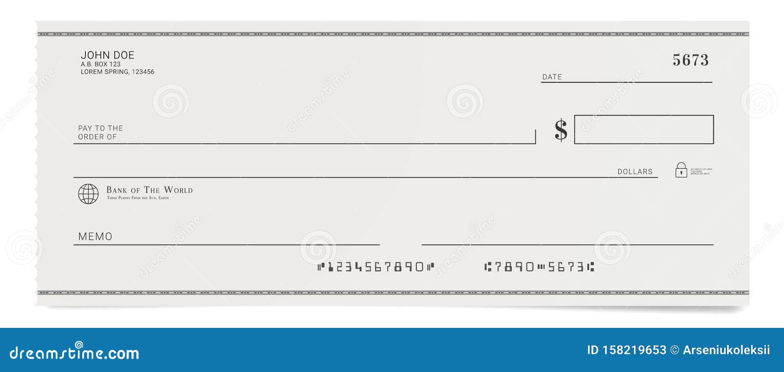 Torn Off Blank Bank Cheque. Stock Vector - Illustration of chequebook ...