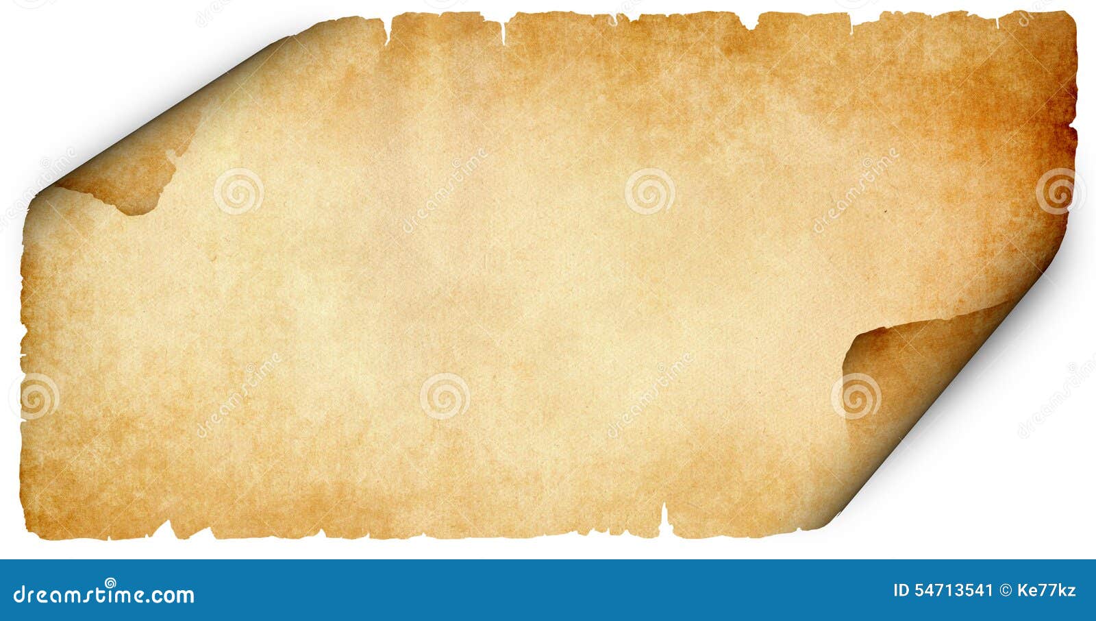 Torn Old Parchment on White Background. Stock Image - Image of ...