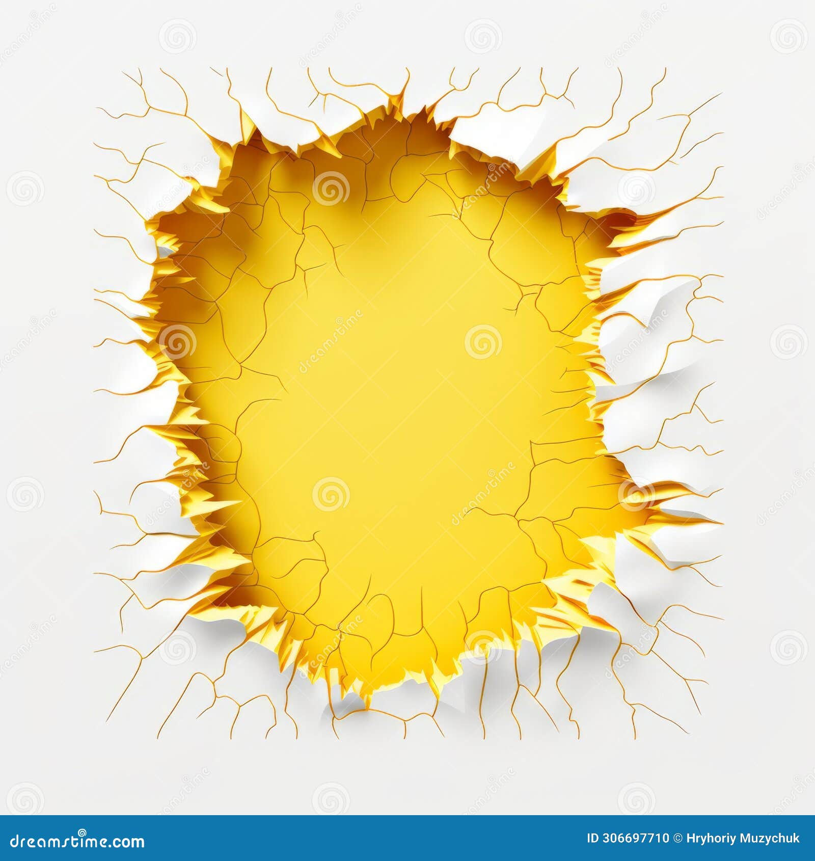 Torn Open Hole in Wall Revealing Interior Structure Stock Photo - Image ...