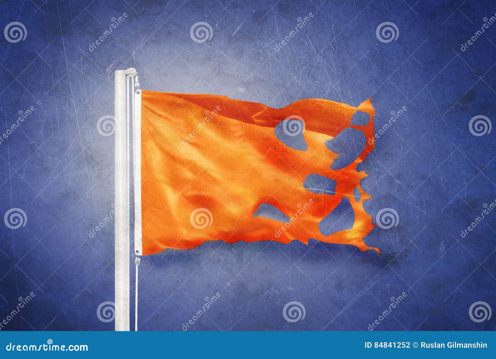 Orange Flag With Symbol Of The Sikh Religion Called KHANDA Forme Stock ...