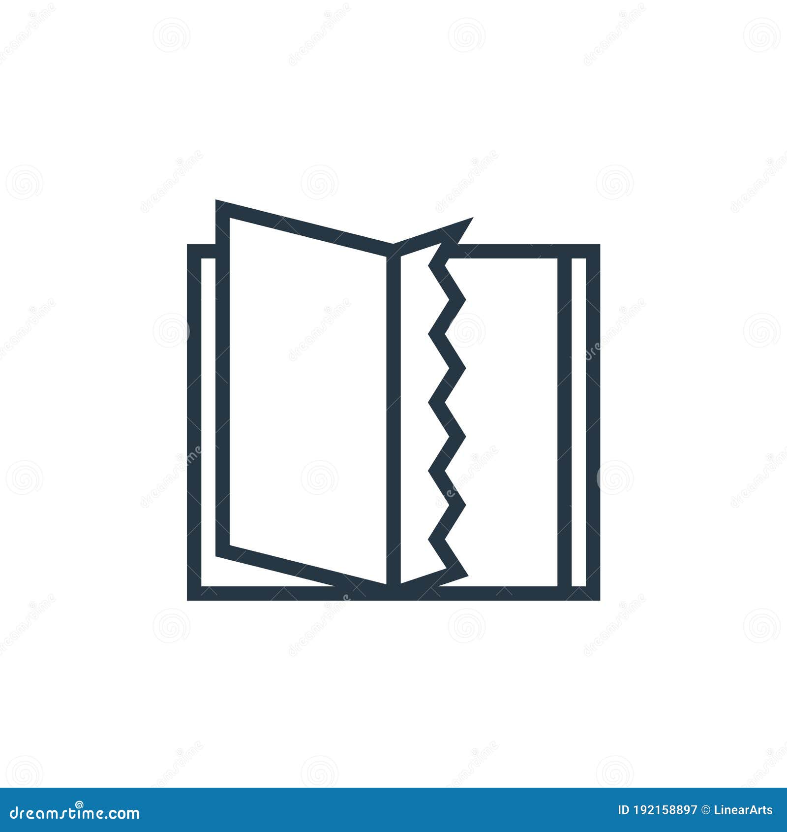 Torn Page Icon Vector from Book and Document Concept. Thin Line ...