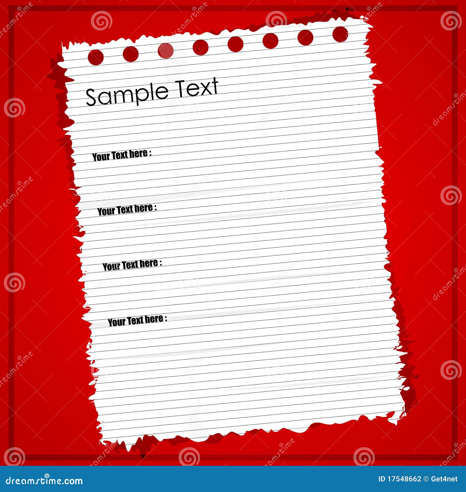 Torn paper stock vector. Illustration of list, notice - 17548662