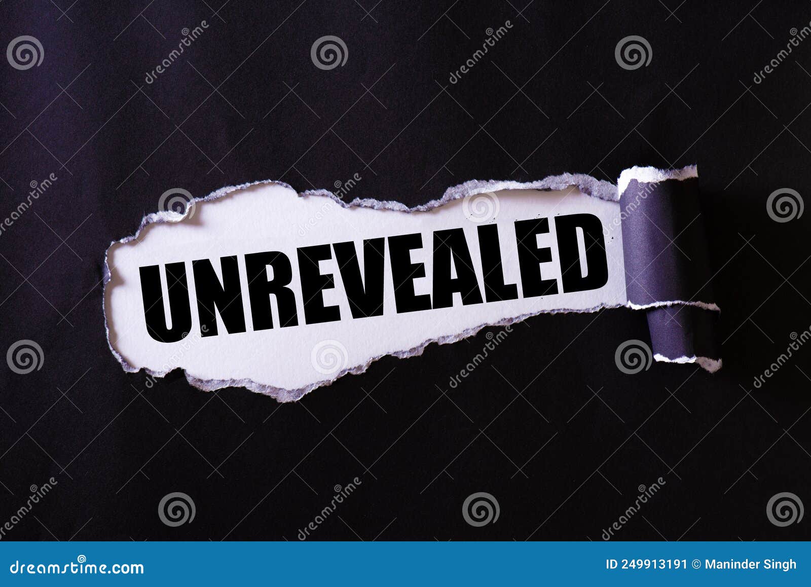 Top View of Black Torn Paper and the Unrevealed on a White Background ...