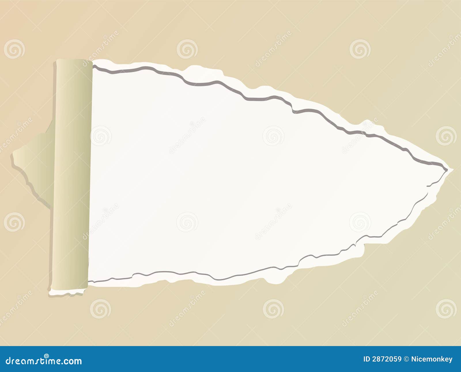 Ripped Biege Paper Piece With Realistic Torn Edges Cartoon Vector ...