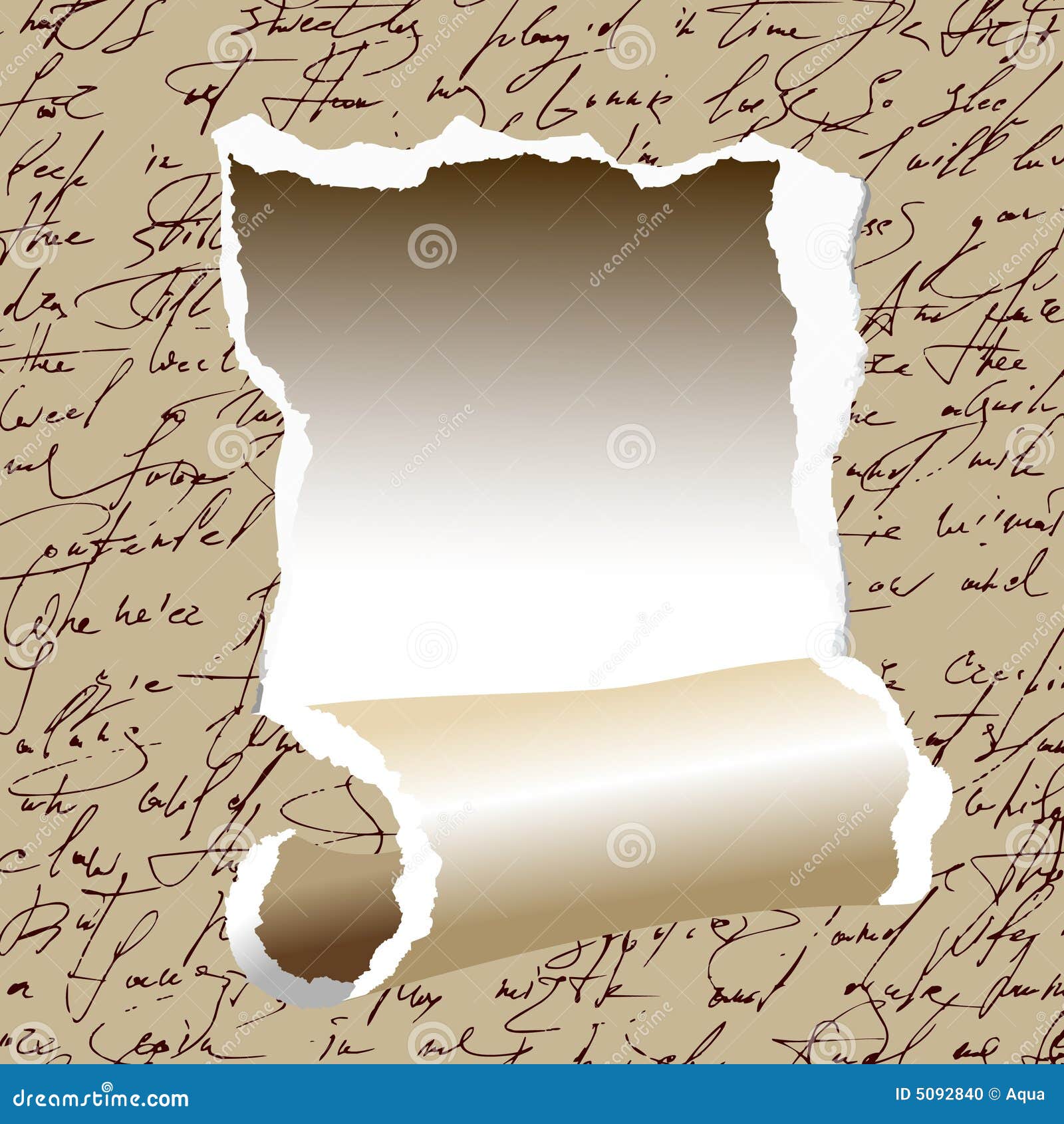 Torn paper stock vector. Illustration of flyer, letter - 5092840