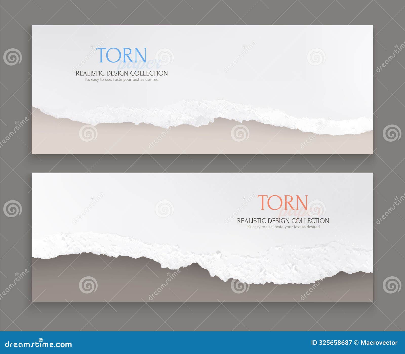 Torn Paper Banners in Realistic Style Stock Illustration - Illustration ...
