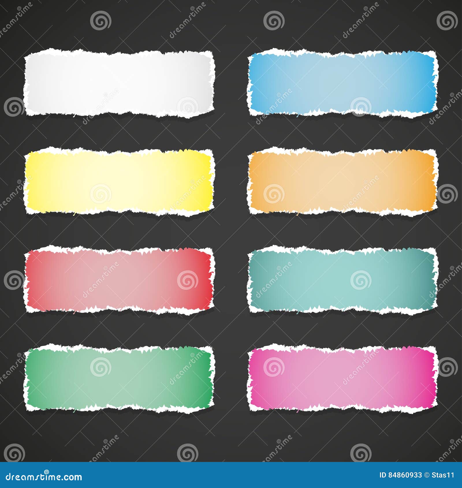 Torn Paper Banners with Space for Text. Vector EPS10 Illustration ...