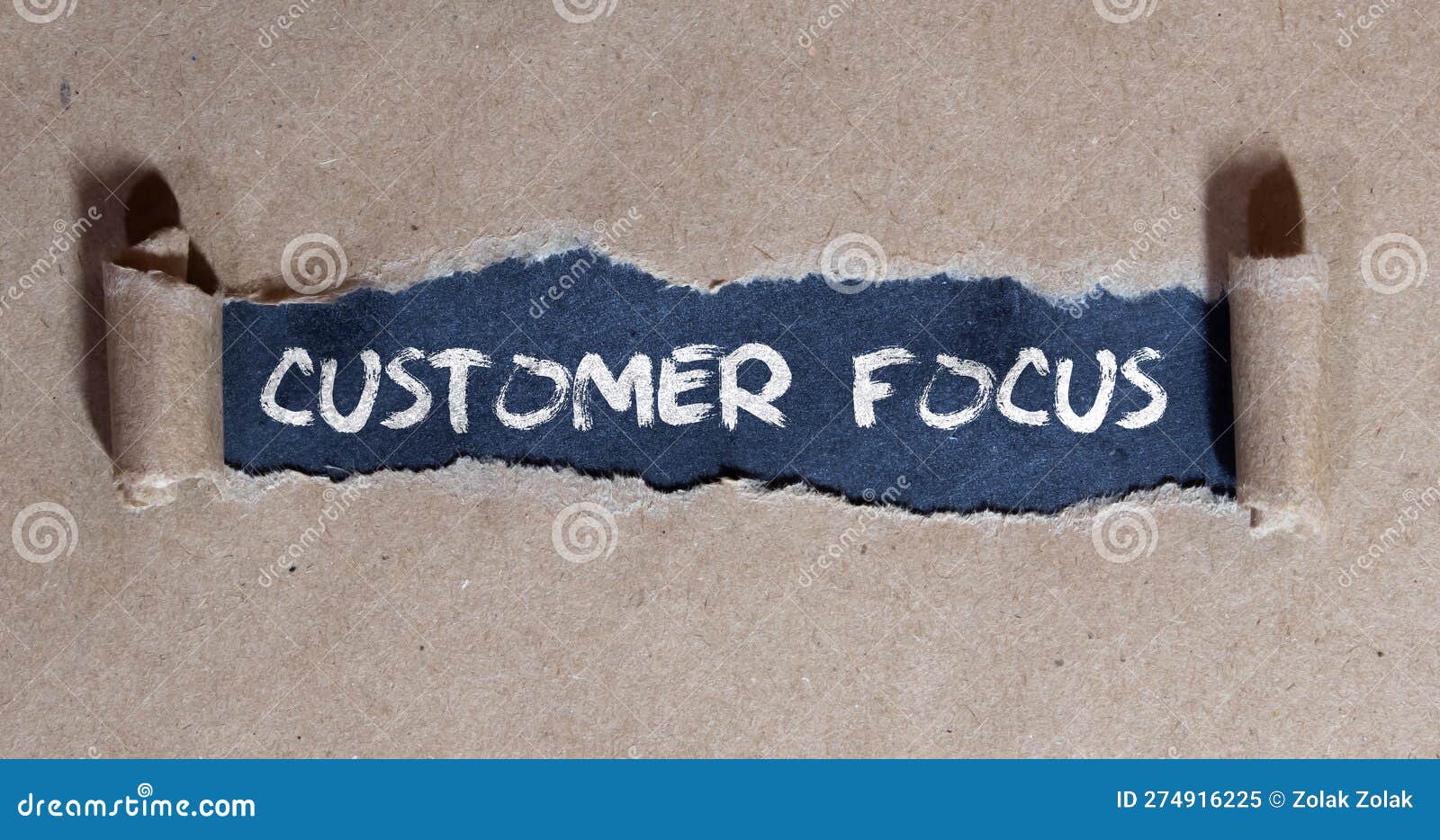 Torn Paper and Black Board Lettering Customer Focus Stock Image - Image ...