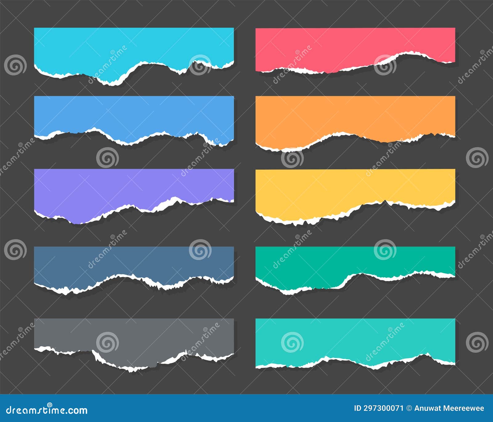 Torn Paper Border Vector. Elements Separate from the Background Stock ...