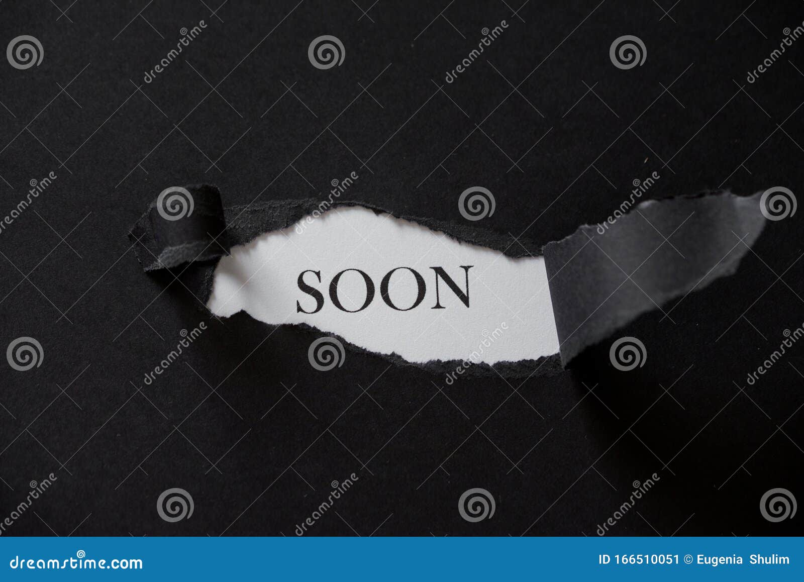 Torn Paper Box with Word Coming Soon in Low Light Stock Image - Image ...