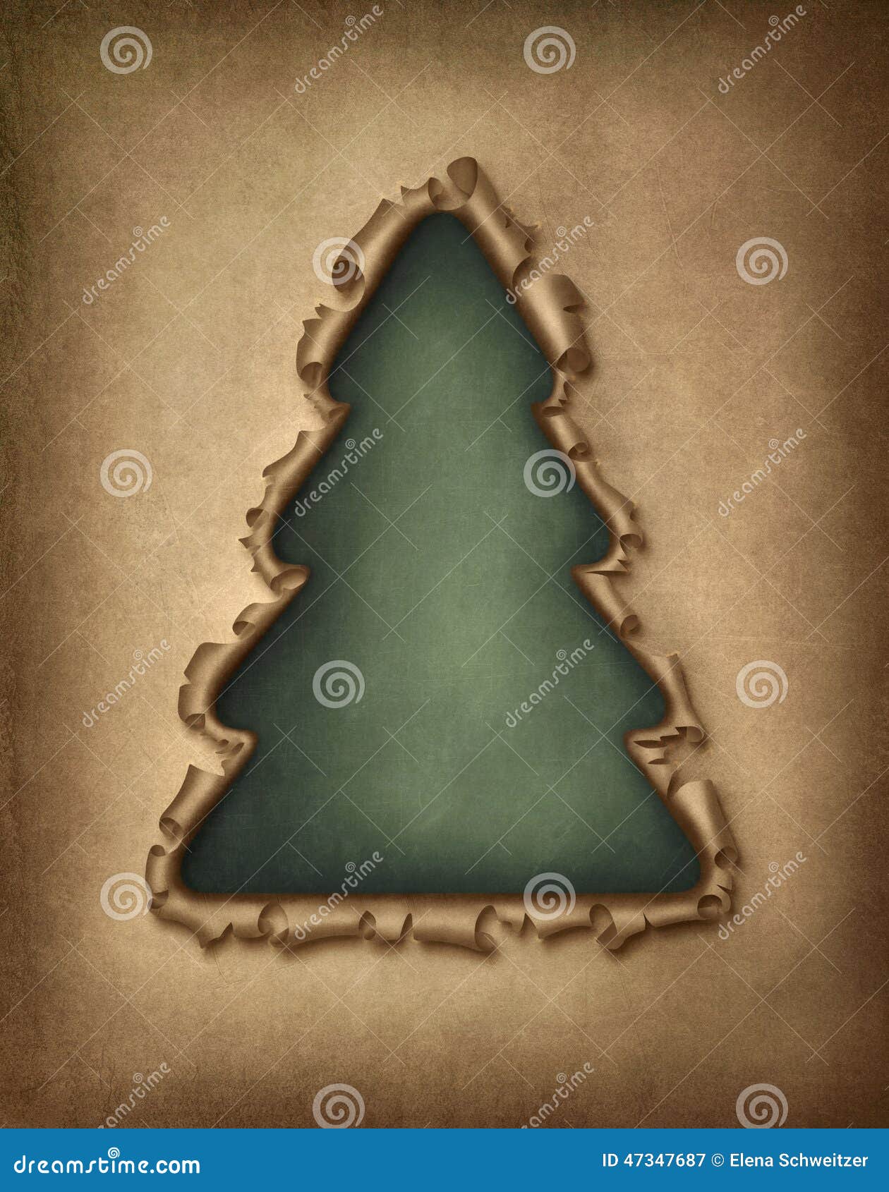 Torn paper christmas tree stock illustration. Illustration of paper ...