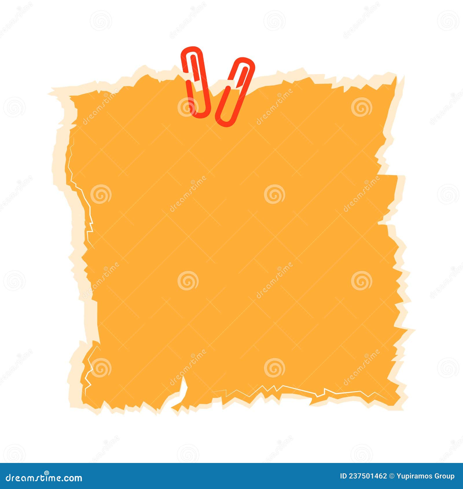 Torn paper with clips stock vector. Illustration of texture - 237501462