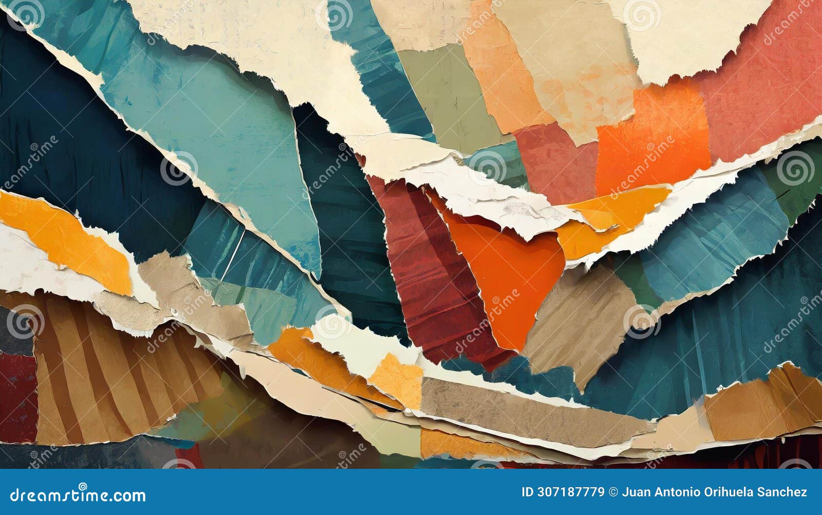 Torn Paper Collage Effect Background Stock Illustration - Illustration ...