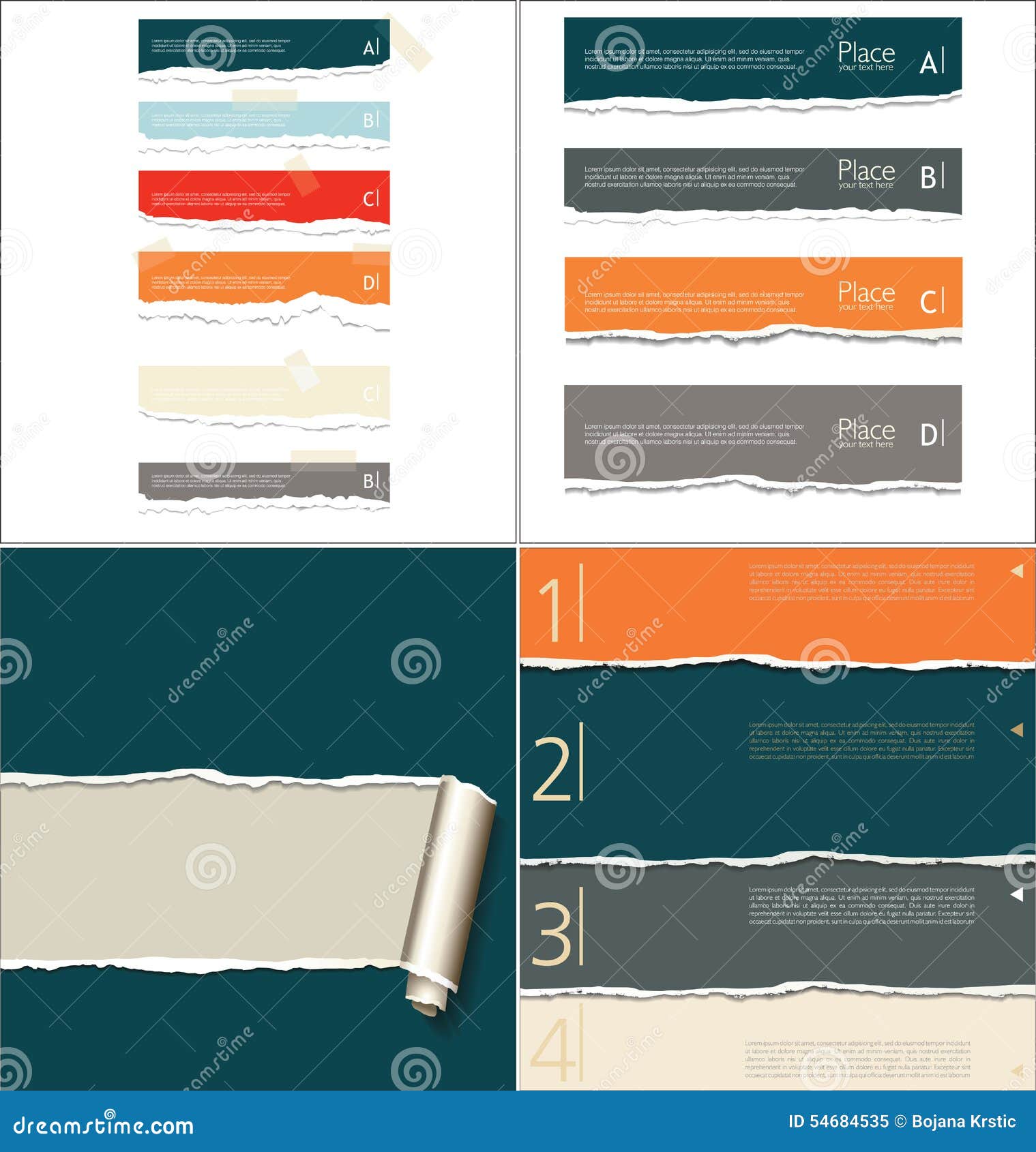 Torn paper collection stock illustration. Illustration of note - 54684535