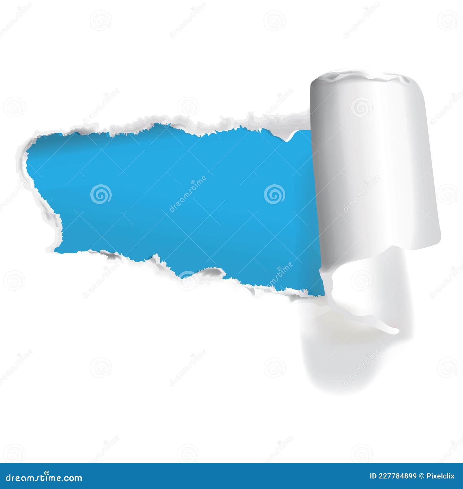 Torn Paper Curled Sided Right Revealing Under Layer. Stock Vector ...