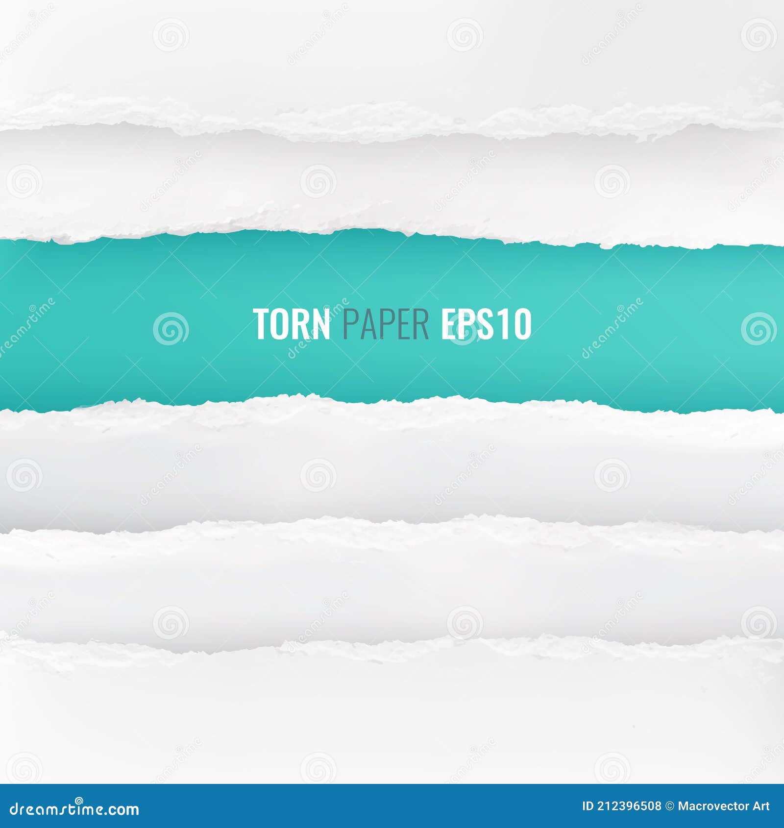 Teared From Top To Bottom Vertical Sheet Of White Paper With ...