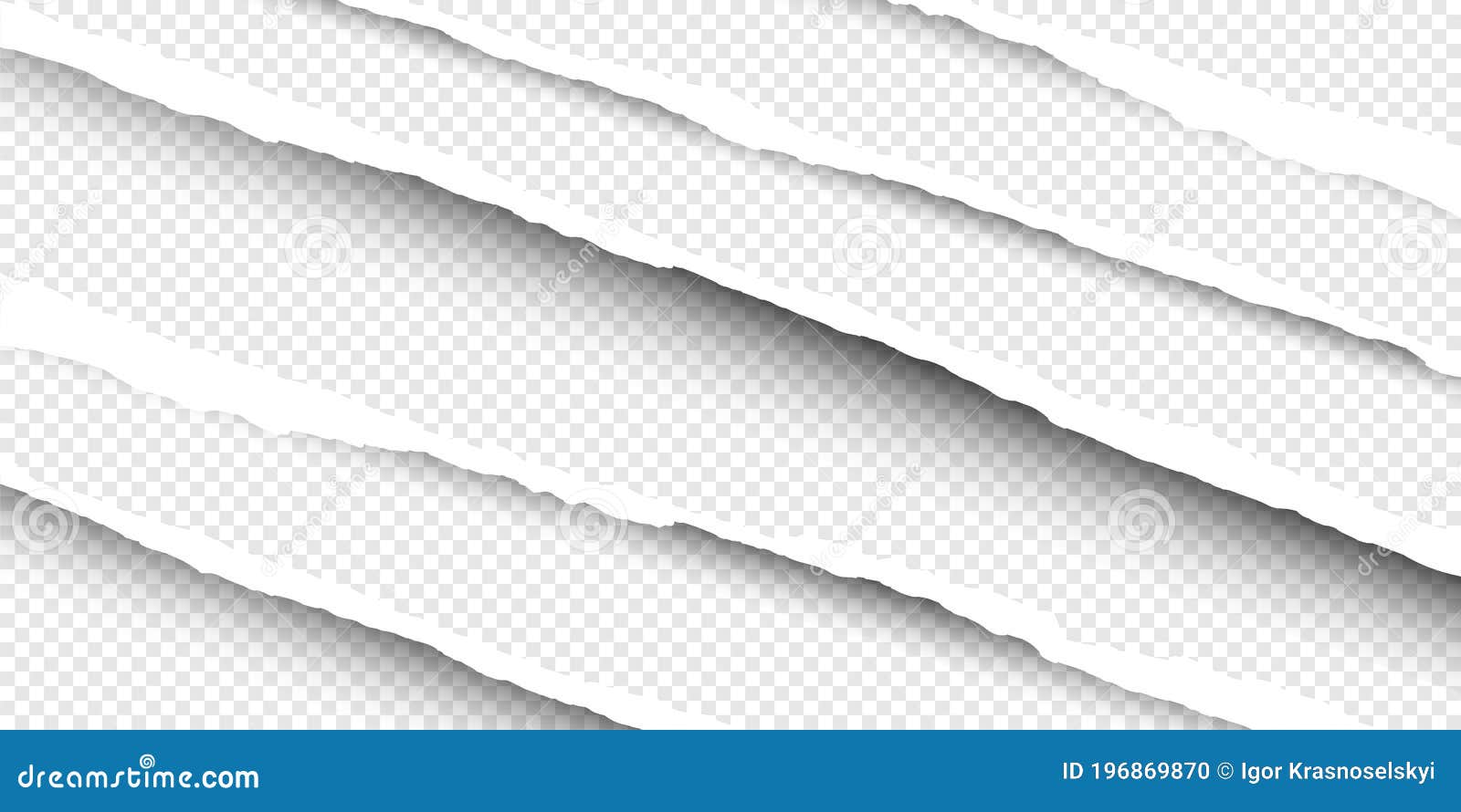 Ripped Diagonal Long Hole In Sheet Of White Paper. Transparent ...