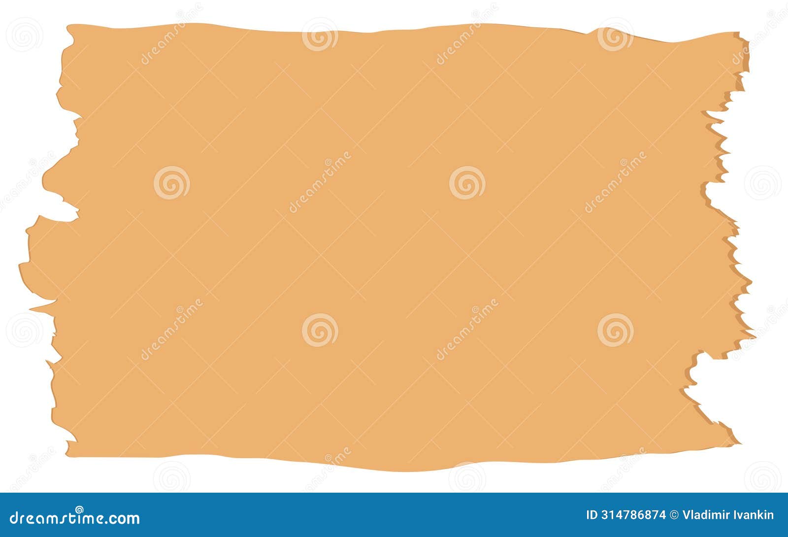 Torn Paper Edges Rectangle Shape Stock Vector - Illustration of ...
