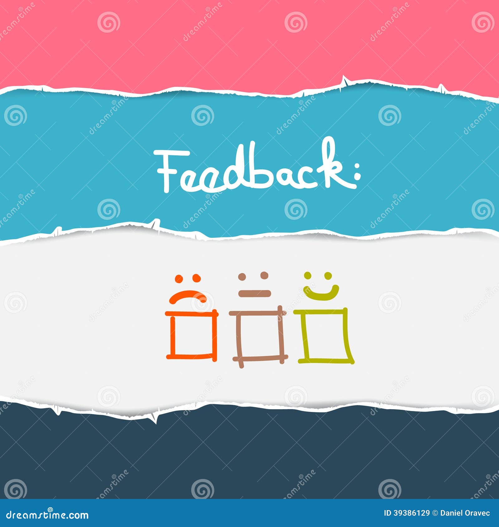 Retro Torn Paper. Feedback Background. Cartoon Vector | CartoonDealer ...