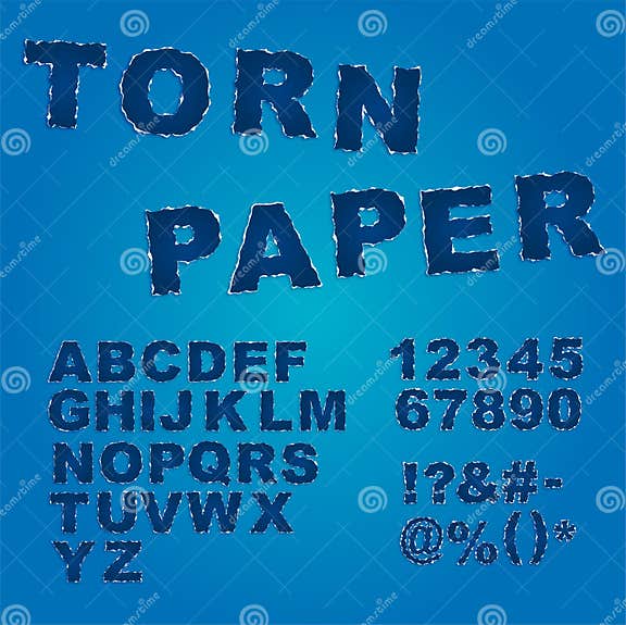 Torn paper font stock vector. Illustration of number - 31145974