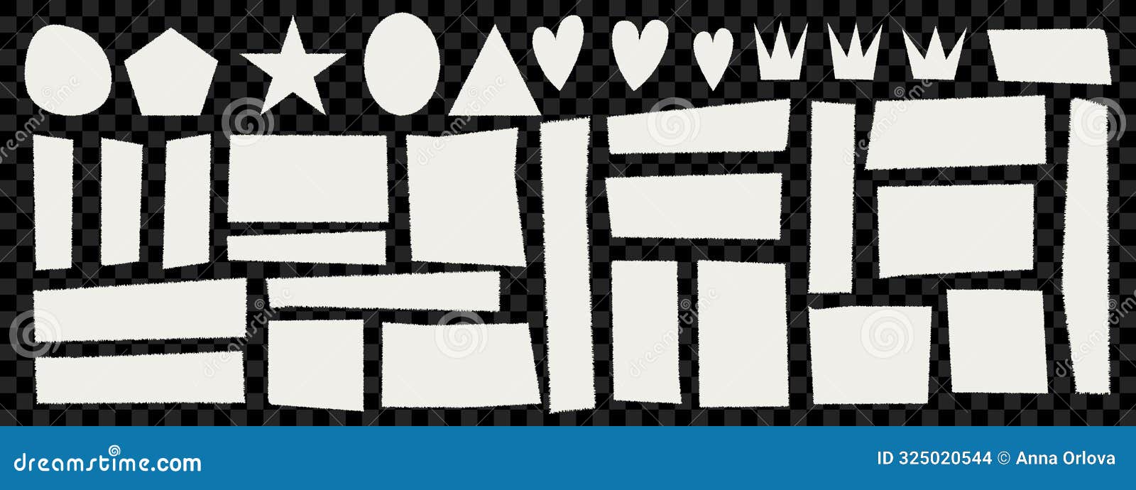 Torn Paper Frames with Jagged Edges. Trendy Elements for Collage Stock ...