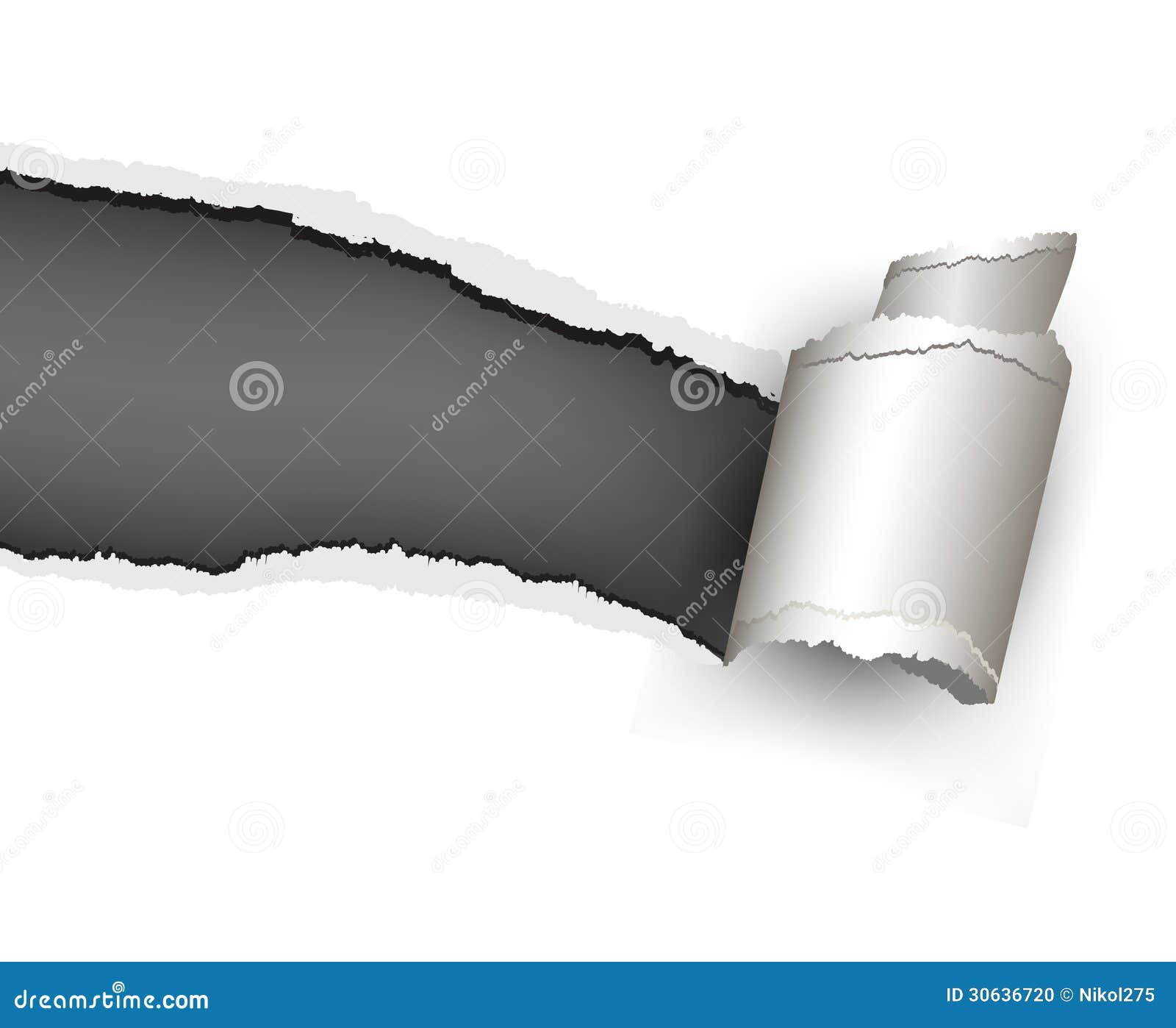 Torn paper stock vector. Illustration of curled, design - 30636720