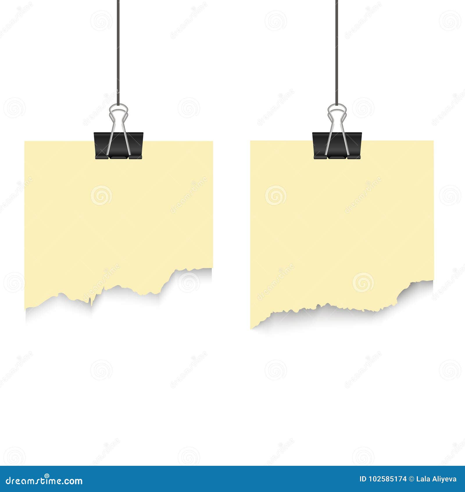 Torn Paper Hanging on a Thread. Vector Stock Illustration ...