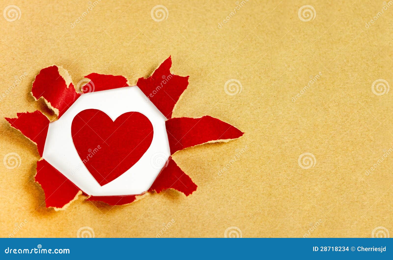Torn Paper with Heart Shape Stock Photo - Image of hole, copyspace ...