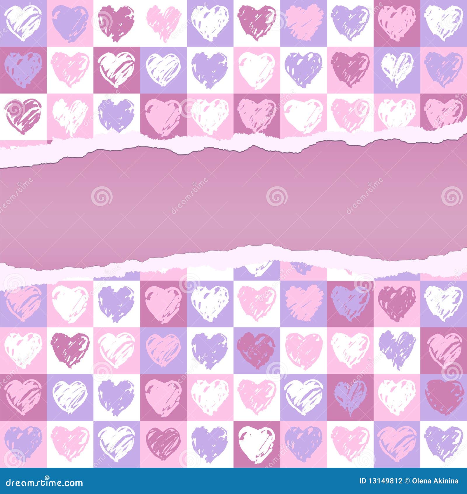 Torn paper hearts pattern stock vector. Illustration of tender - 13149812
