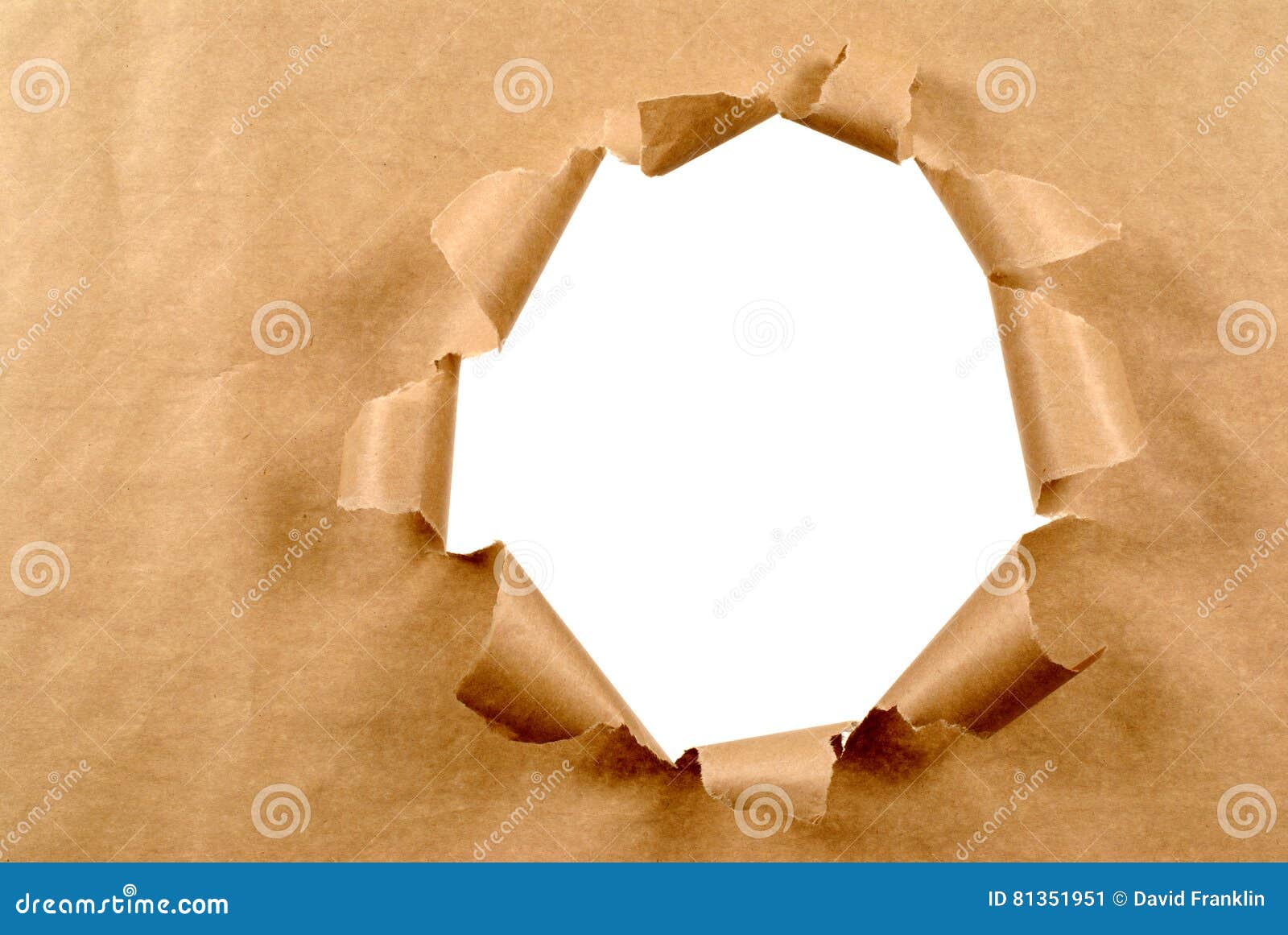 Torn Paper Hole in Brown Paper Background Stock Image - Image of border ...