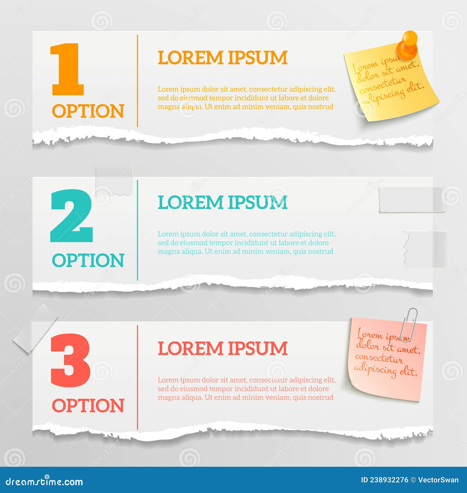 Torn Paper Horizontal Banner Set Stock Vector - Illustration of ...