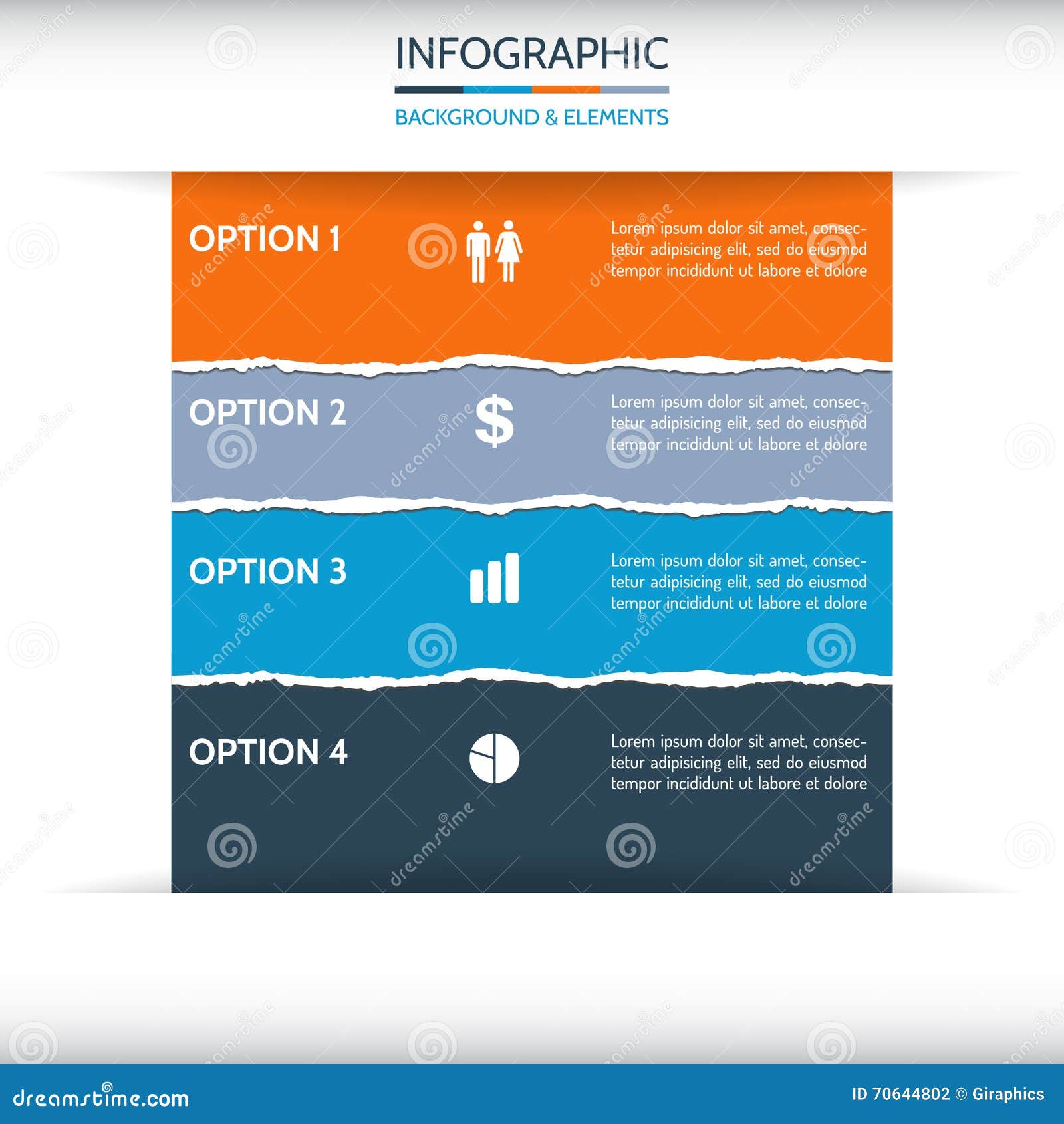 Torn Paper Infographic Background Stock Vector - Illustration of woman ...