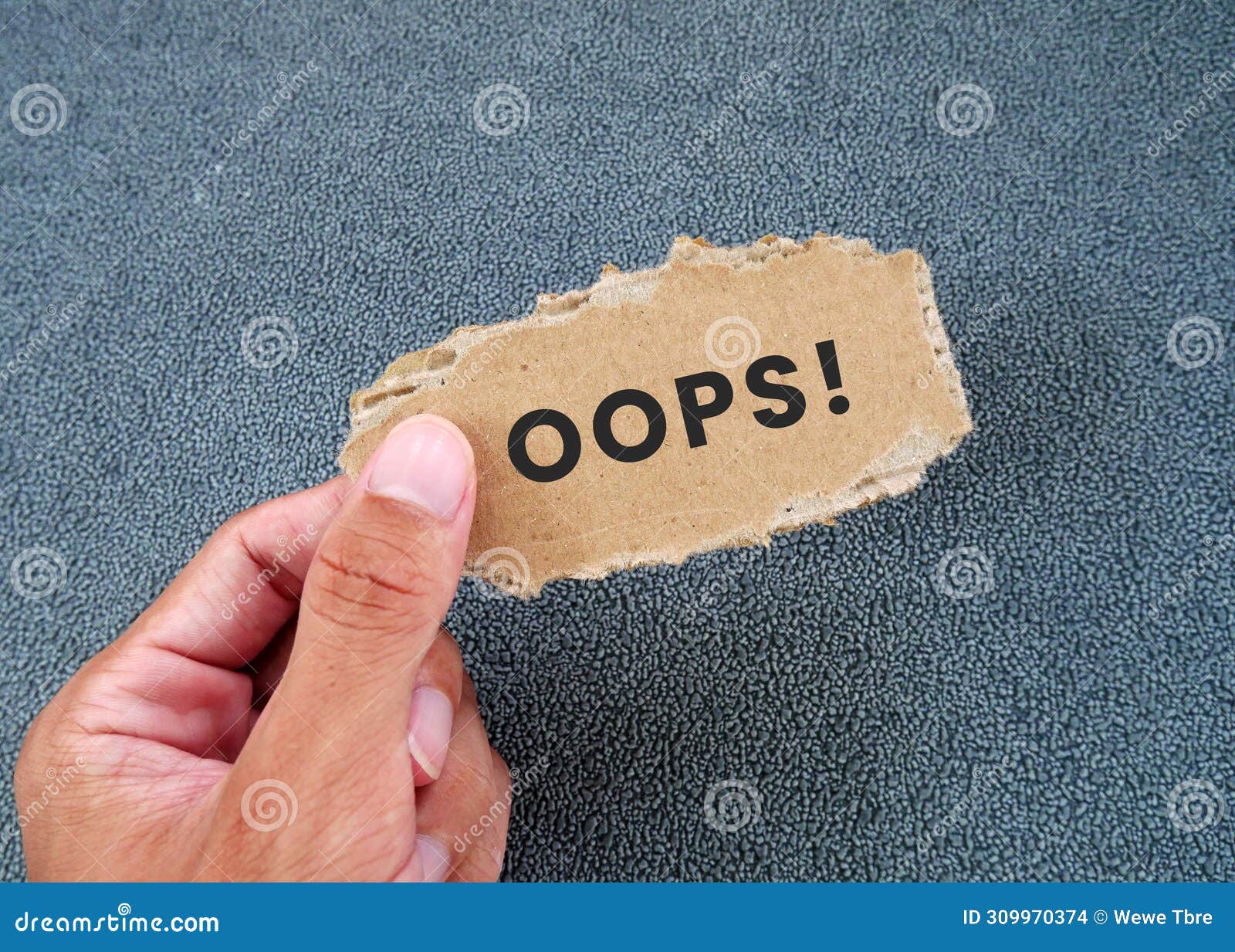 Torn Paper in Man S Hand with OOPS Stock Photo - Image of hold, paper ...