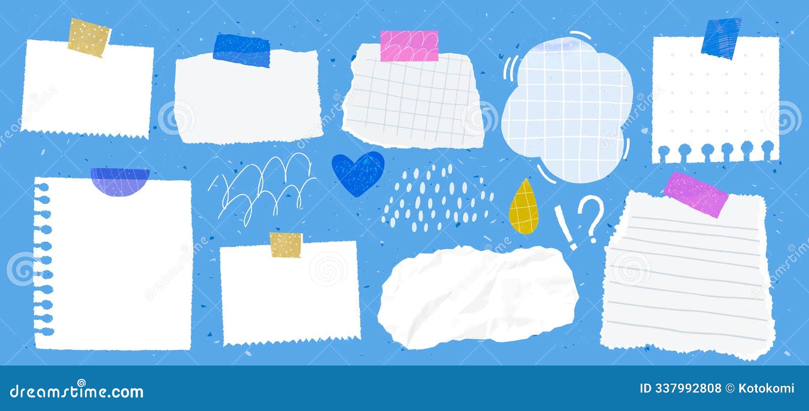 Torn Memo Blank Page, Halftone Dritty Pink Chrysanth Flower Cutout ...