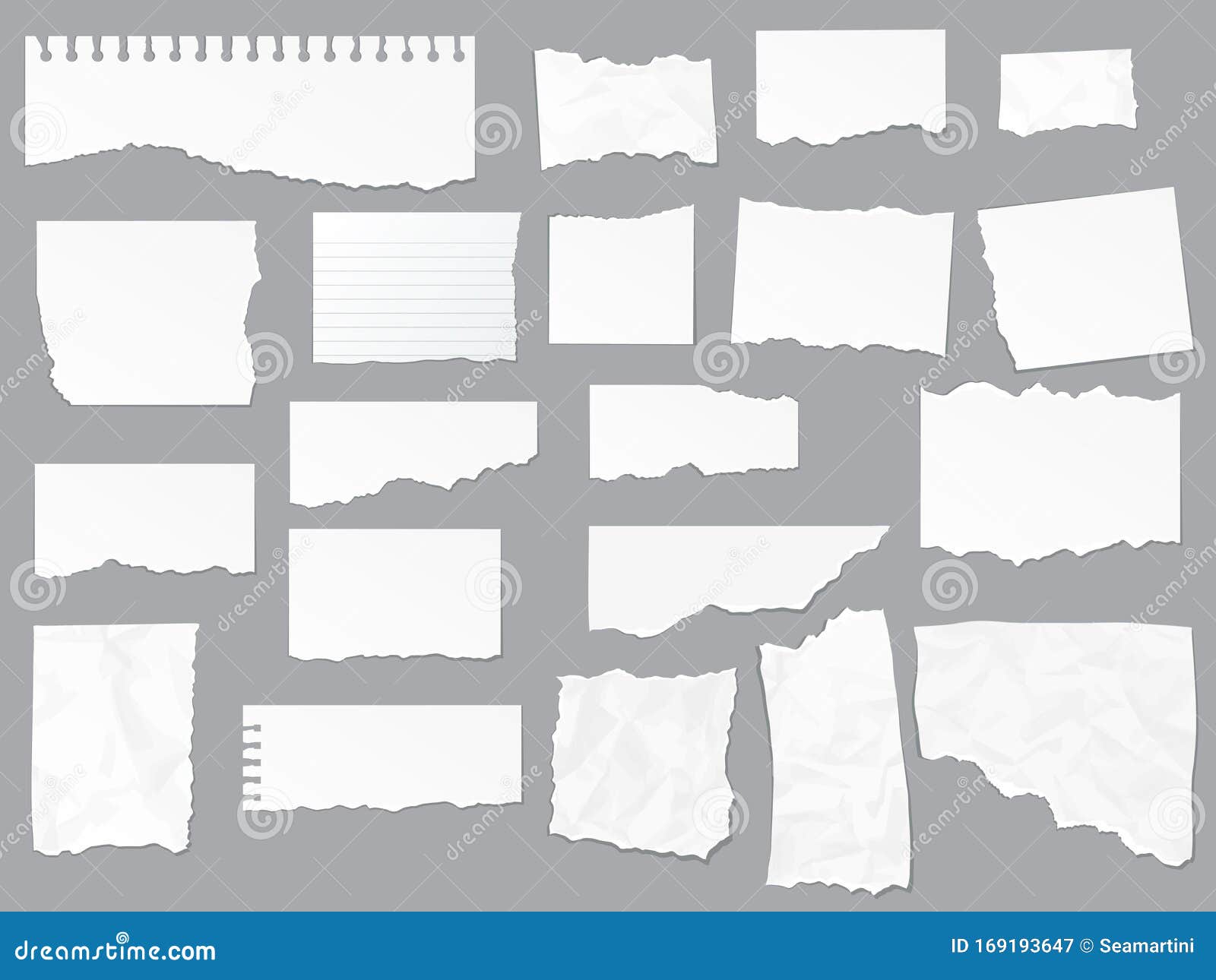 Torn Paper Notes, Notebook, Realistic Vector Stock Vector ...