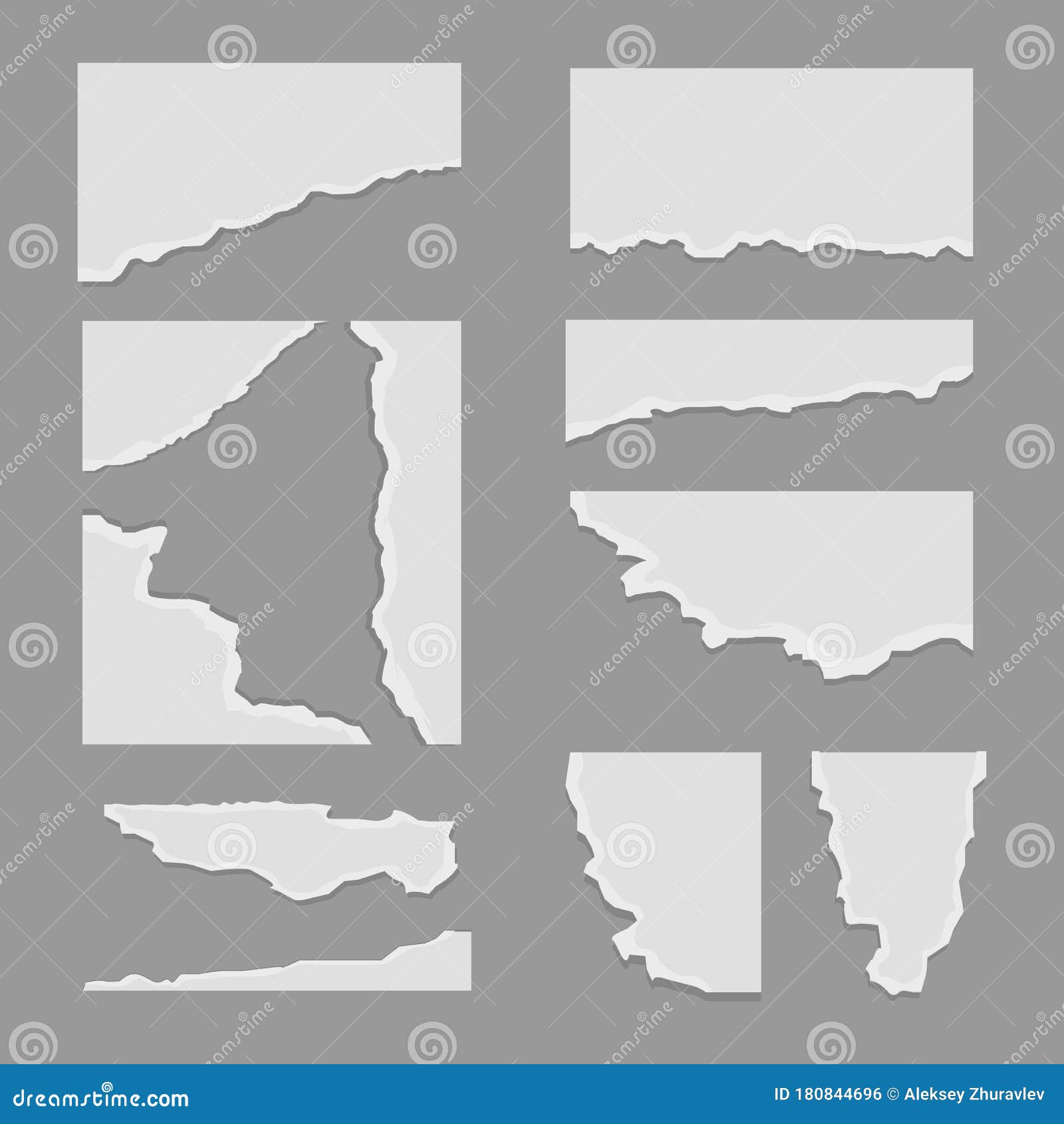 Torn Paper Notes. White Notebook Grungy Sheet, Realistic Sticky Massage ...