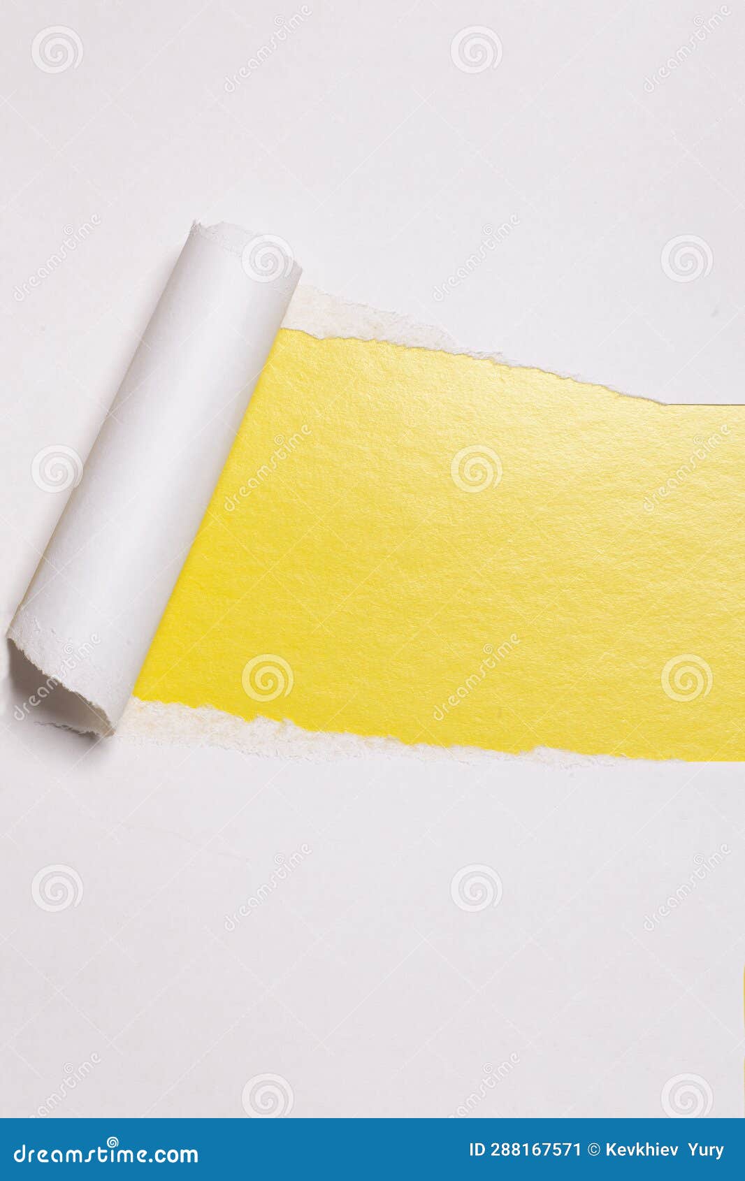 Torn Paper with Opening Showing Yellow Background. Stock Image - Image ...