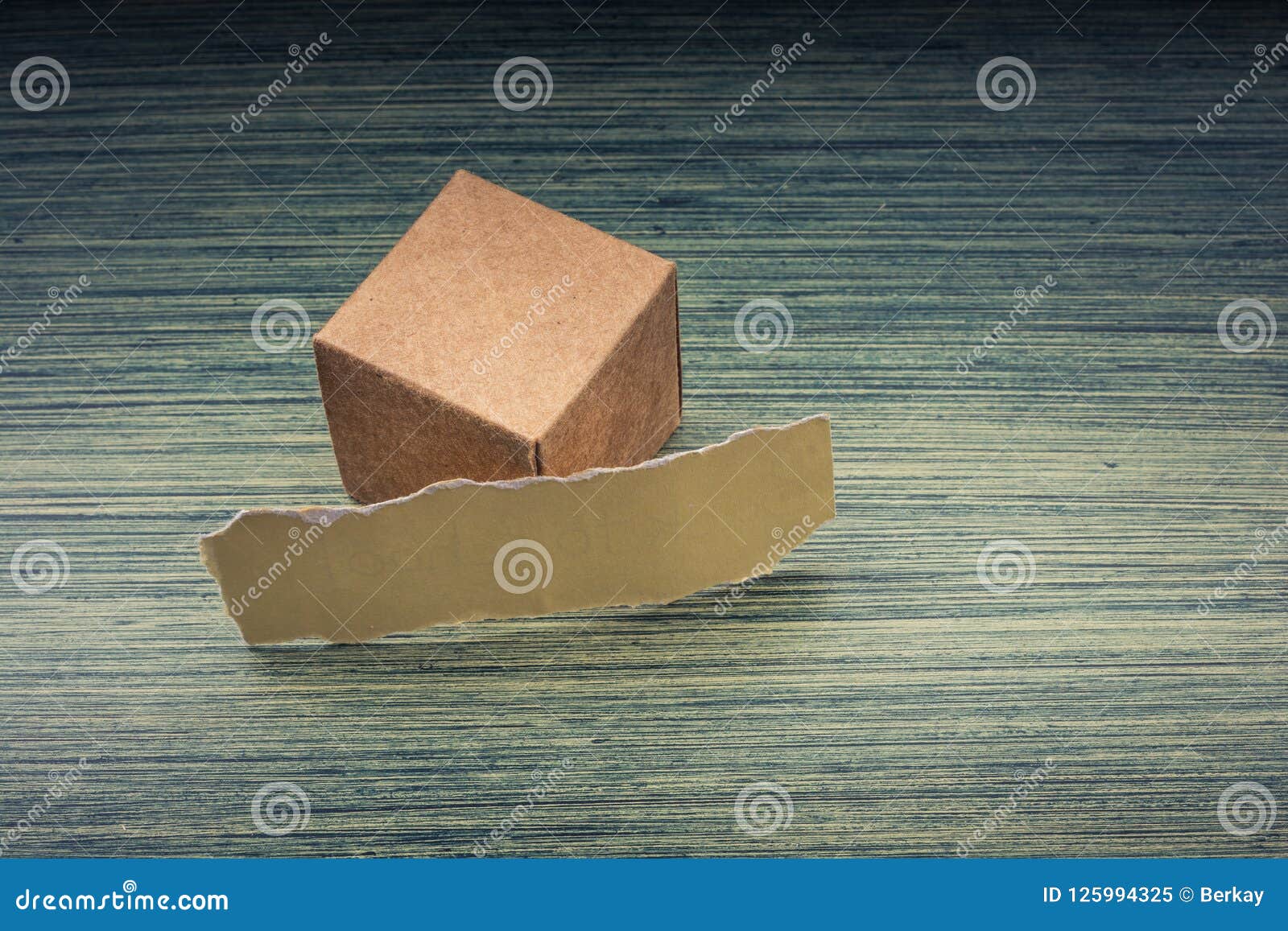 Torn Paper and a Paper Box Cube Stock Image - Image of noticeboard ...