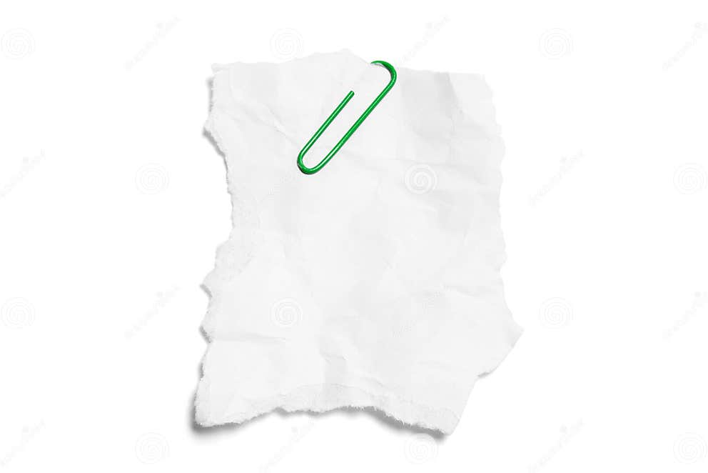 Torn Paper with Paperclip stock photo. Image of life - 10441618