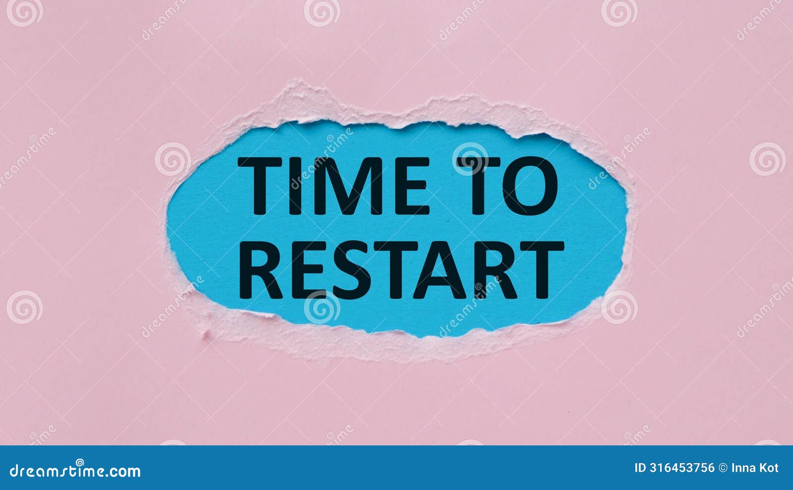 Torn Paper with on Pink Background with a Frame for Text. Text Time To ...