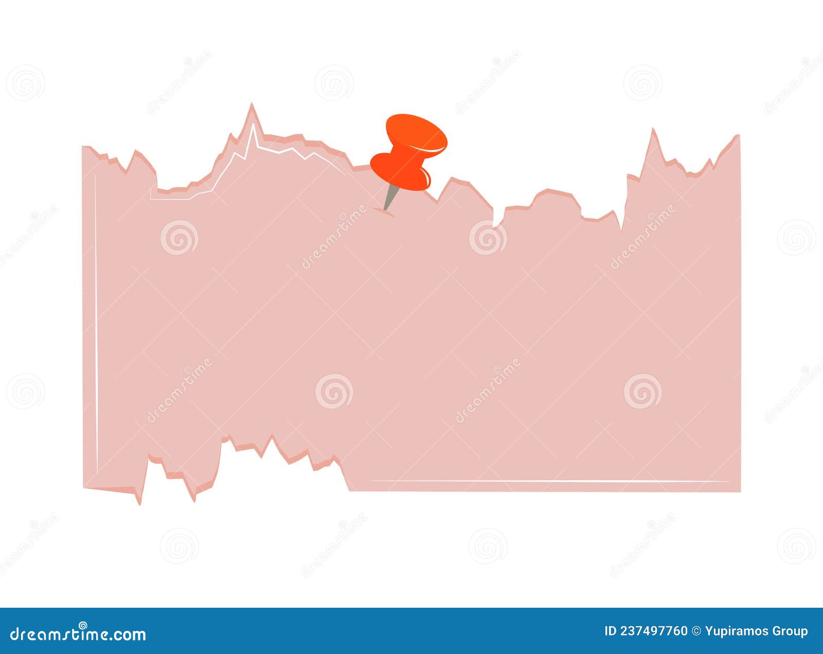 Torn paper with push pin stock vector. Illustration of design - 237497760