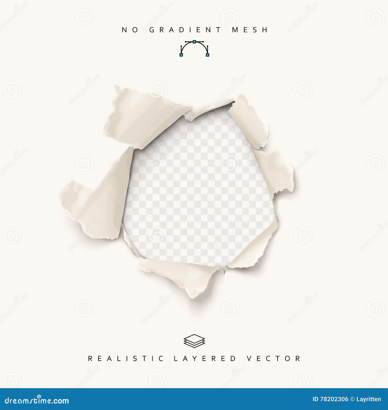 Torn Paper Realistic, Hole in the Sheet of Papers on a Transparent ...