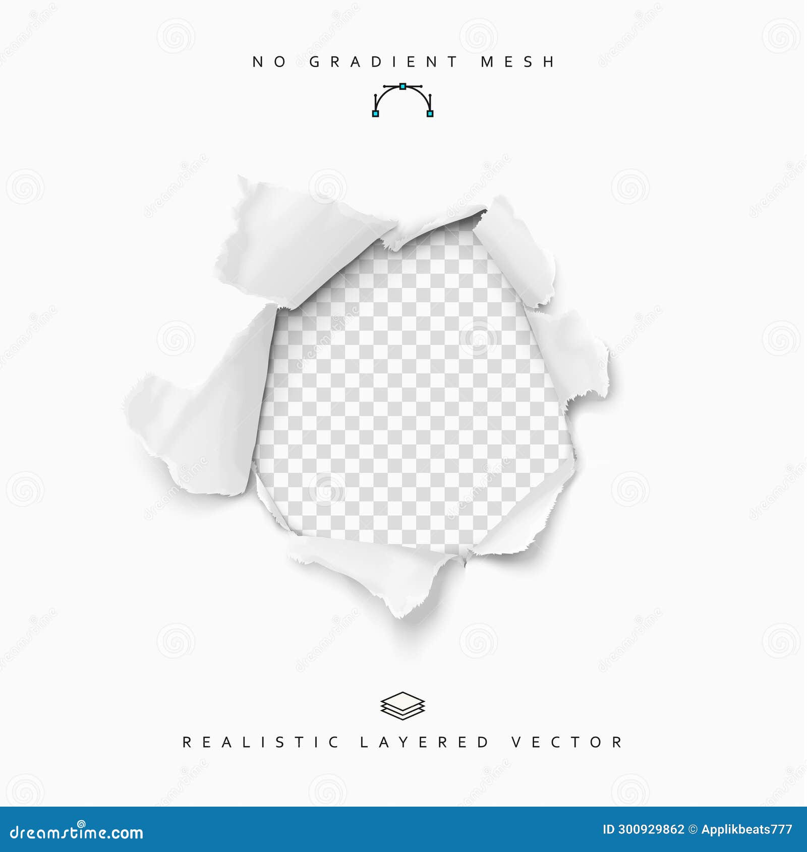 Torn Paper Realistic, Hole in the Sheet of Paper on a Transparent ...