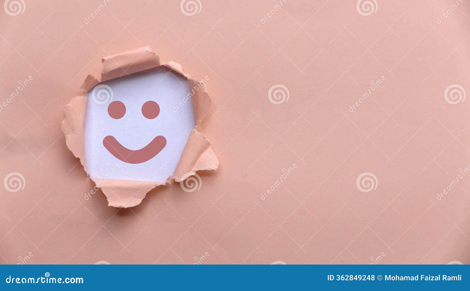 Torn Paper Revealing Smiley Face on Pink Background Stock Photo - Image ...