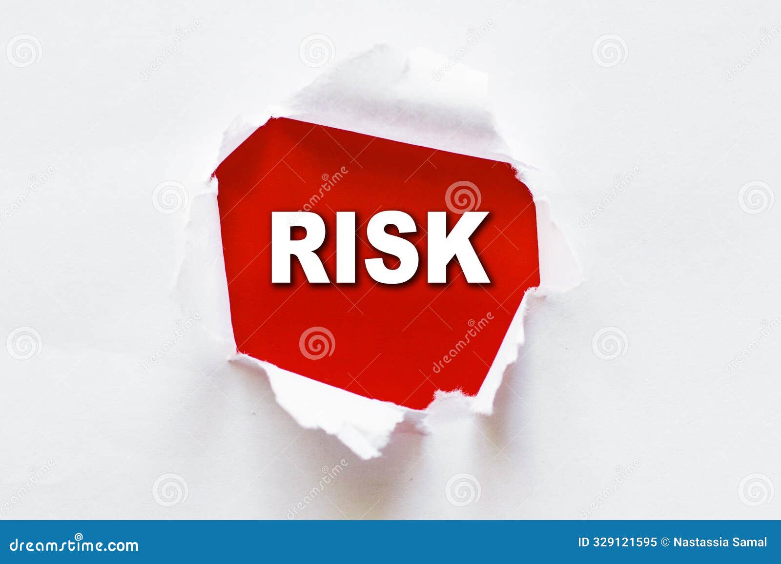Torn Paper Revealing the Word Risk on a Red Background Stock Image ...